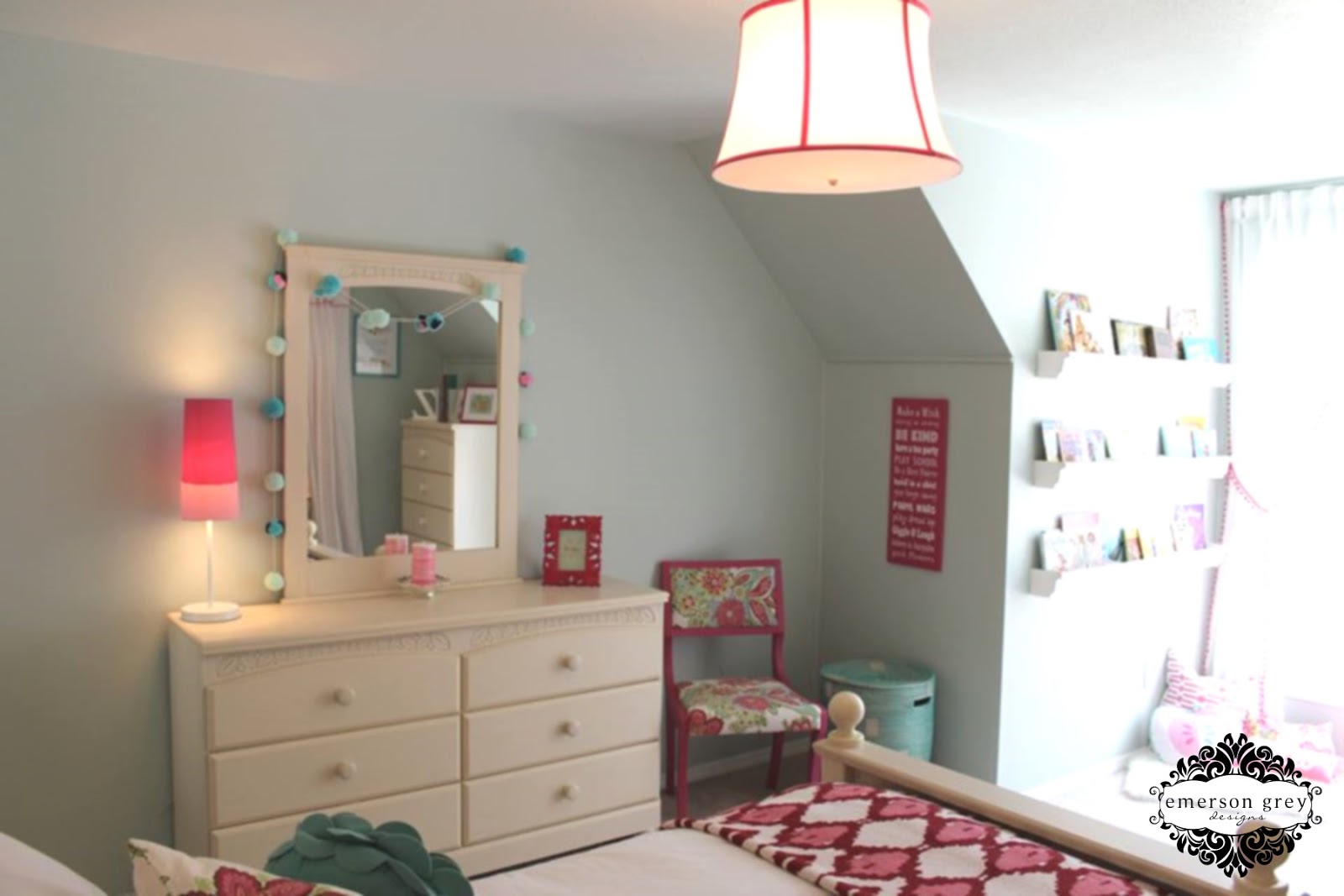 Raspberry Girl {raspberry and aqua big girl room}
