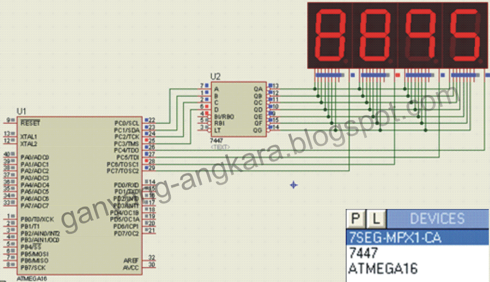 Membuat Program 4 Digit 7Segmen Atmega16 With LS7447