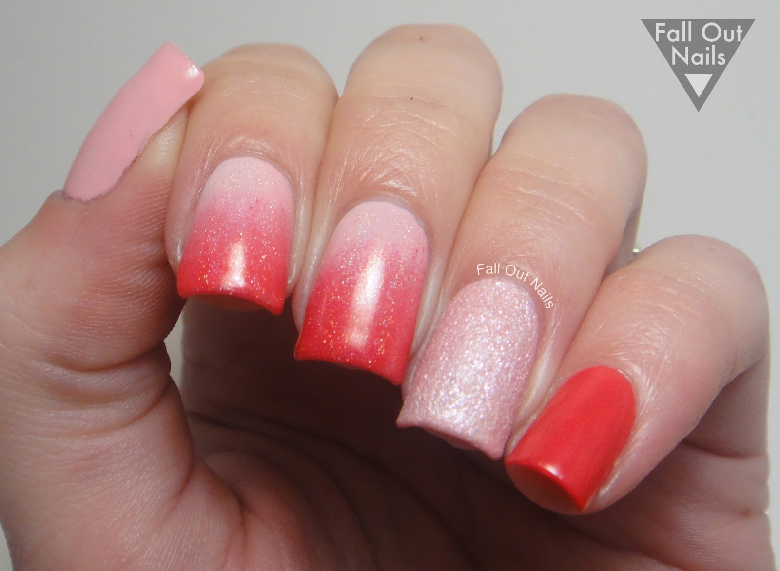 Fall Out Nails: Pink Gradient + Texture