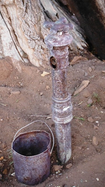 Lace Crazy: Old, vintage, outdoor faucets + landscape additions...