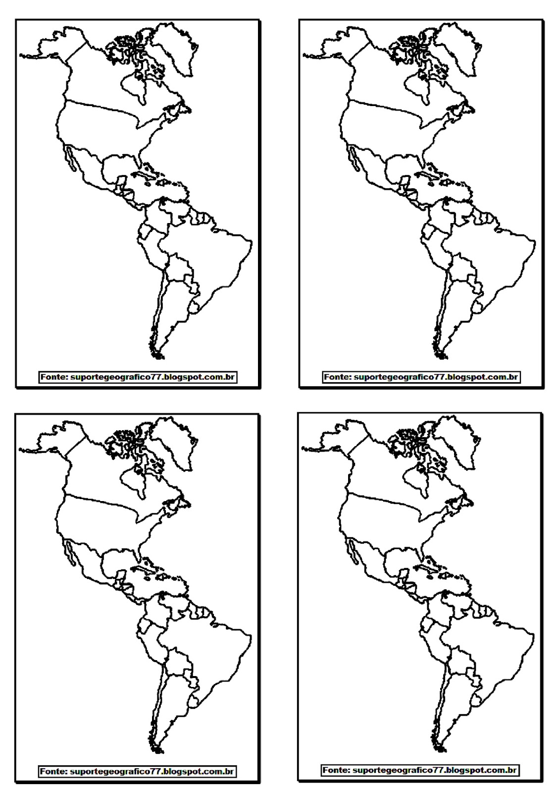 Mapa Da América Para Colorir Com Os Nomes Dos Países - FDPLEARN