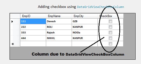 Adding CheckBox Column in DataGridView in C# Window Forms Adding CheckBox Column in DataGridView in C# Window Forms