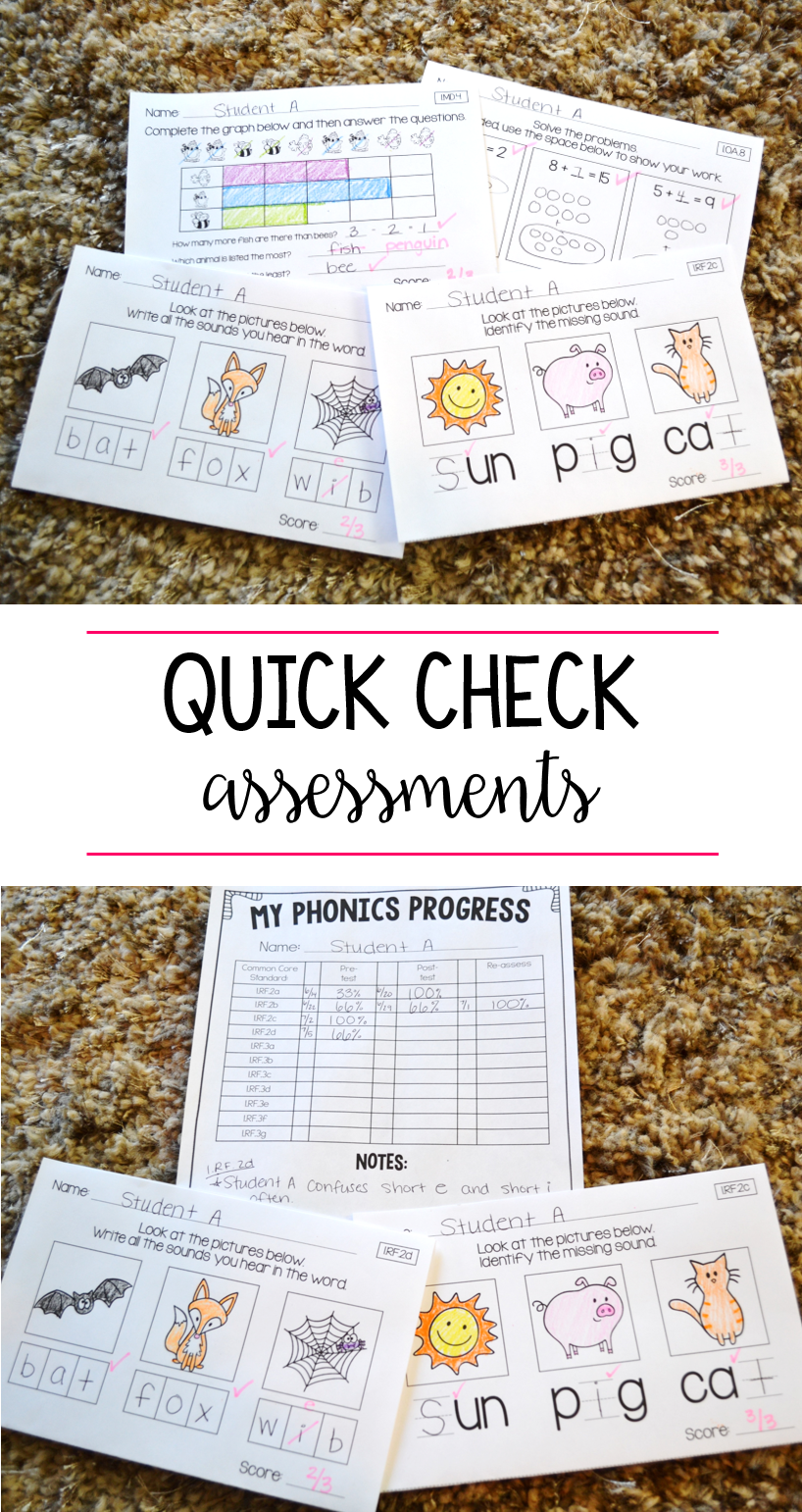 Quick Common Core Assessments for 1st Grade! - Susan Jones Teaching