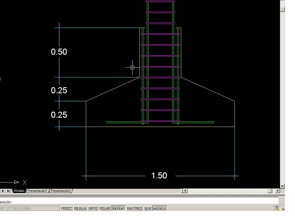 VIVIENDA EN AUTOCAD: DETALLES DE LAS BASES