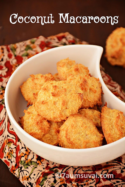 Coconut macaroons / Eggless Coconut macaroons/Eggless Coconut cookies ...