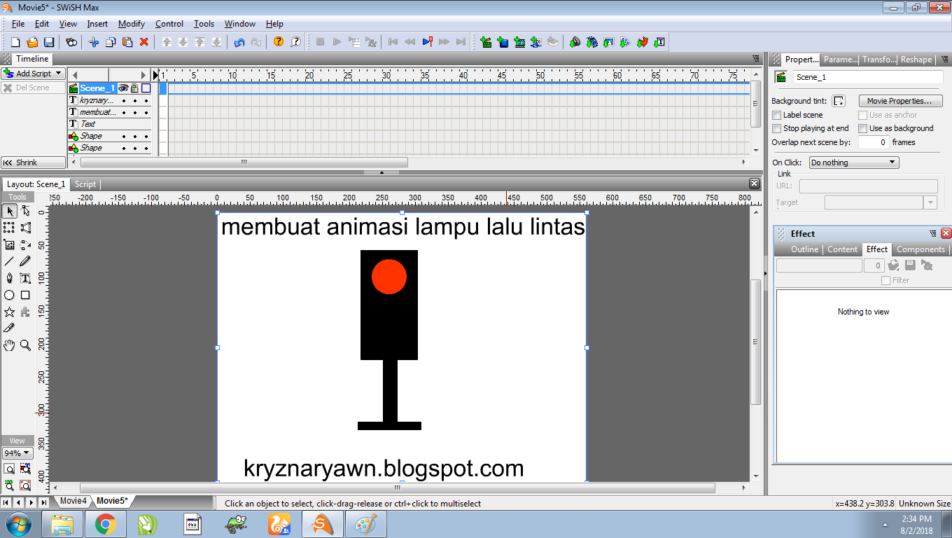 cara membuat animasi rambu lalu lintas dengan swish max