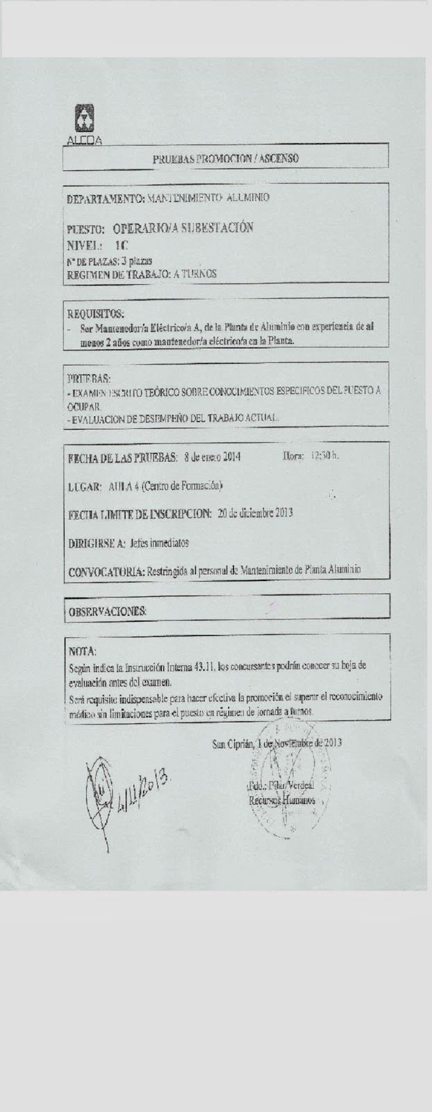 SECCIÓN SINDICAL ALO/ALA ALCOA SAN CIPRIAN: PRUEBA PROMOCIÓN Y ASCENSO ...
