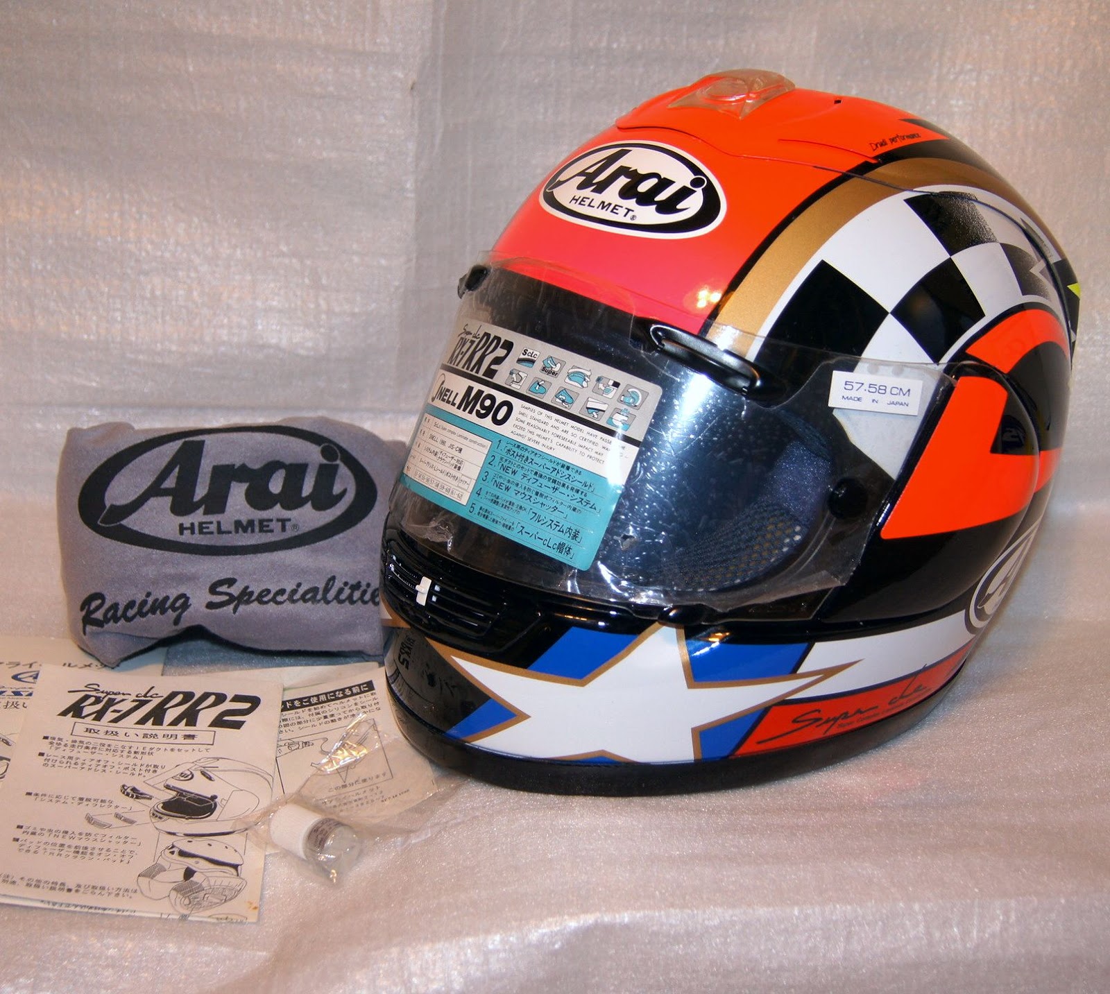 samurai‐bikers: Arai Racing Helmet RX-7 RR2 Corsair Kevin Schwantz 1993 ...