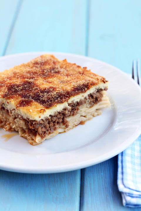 Pastitsio - baked pasta with meat and creamy bechamel / cookmegreek
