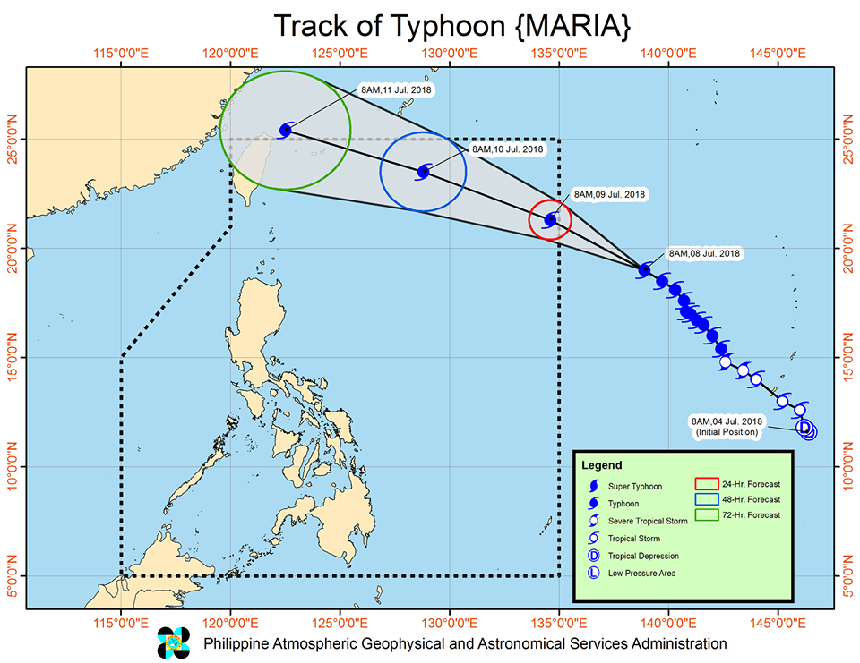 'Super Typhoon' Maria PAGASA weather update July 8, 2018