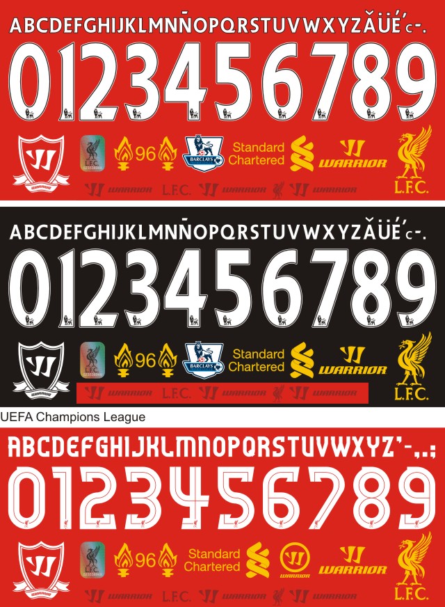 Diseños, vectores y más: Liverpool FC 2012 2013 tipografía