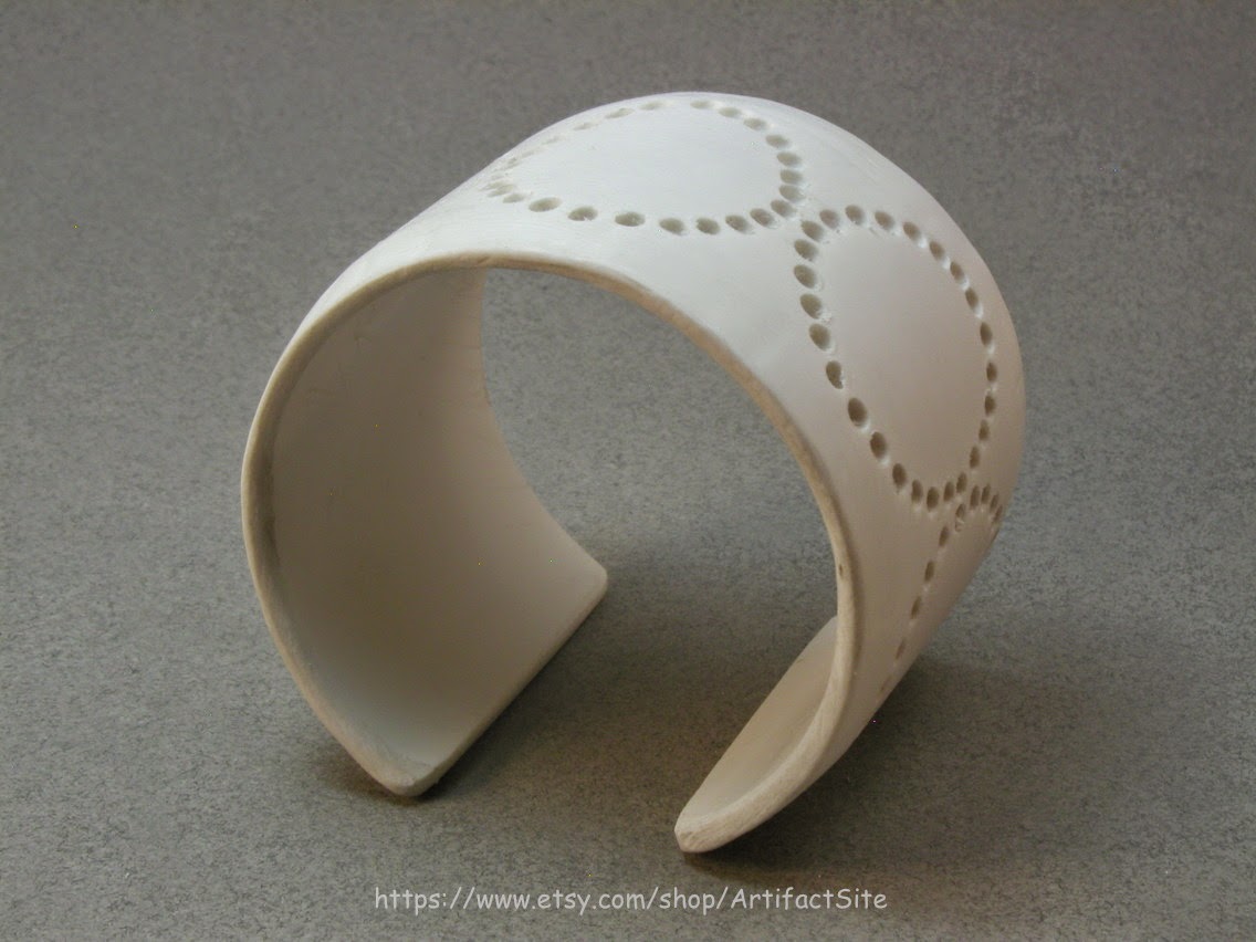 Knots and fiber bracelets: wide open back PVC cuff bracelet 3562