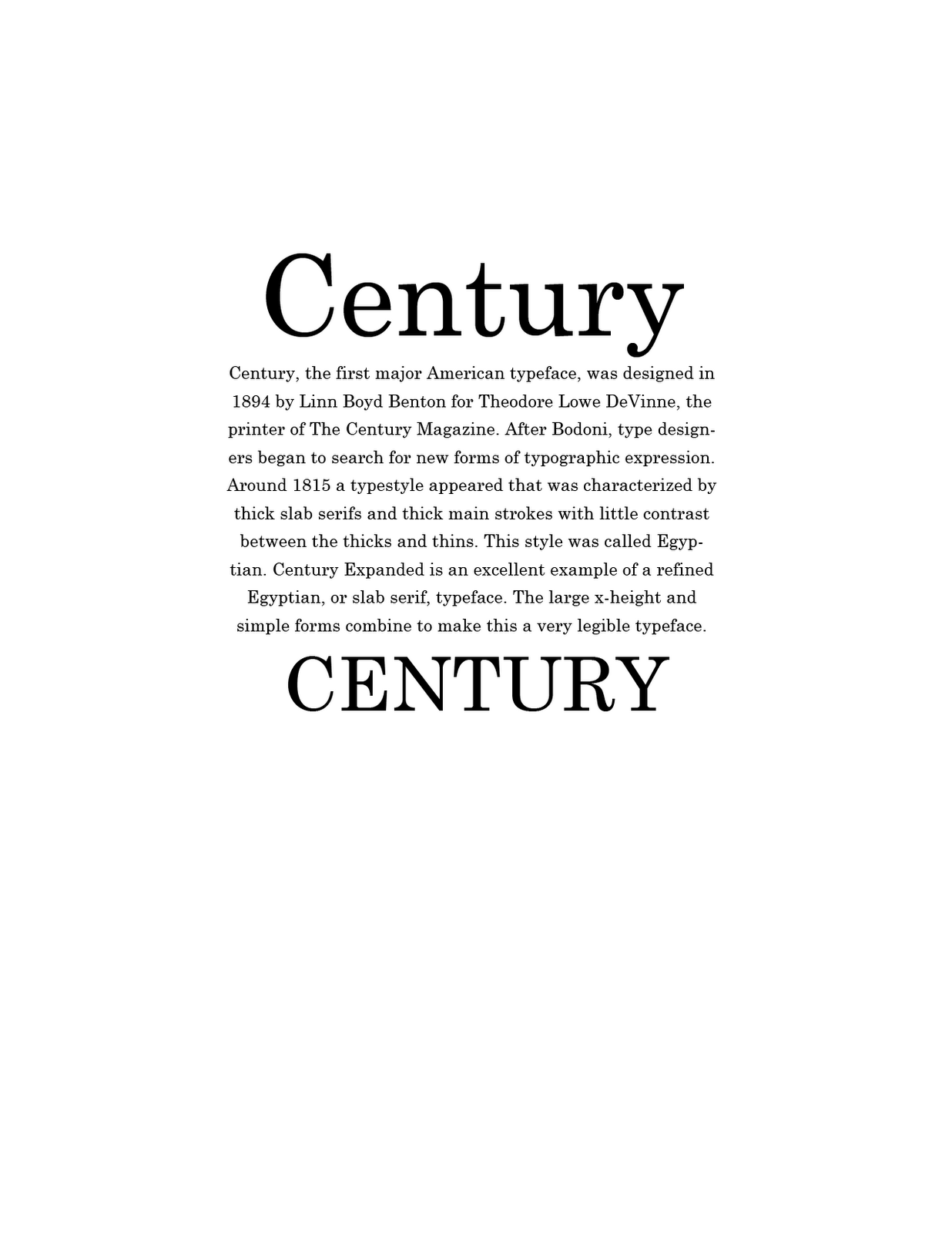 Typography: Type Arrangements: The Five Classic Typefaces