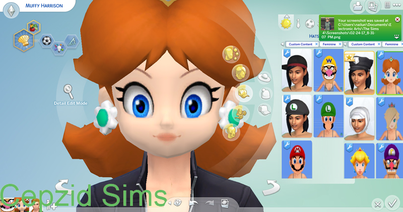 Sims 4 CC's - The Best: Mario Character as Mask face by Cepzid Sims
