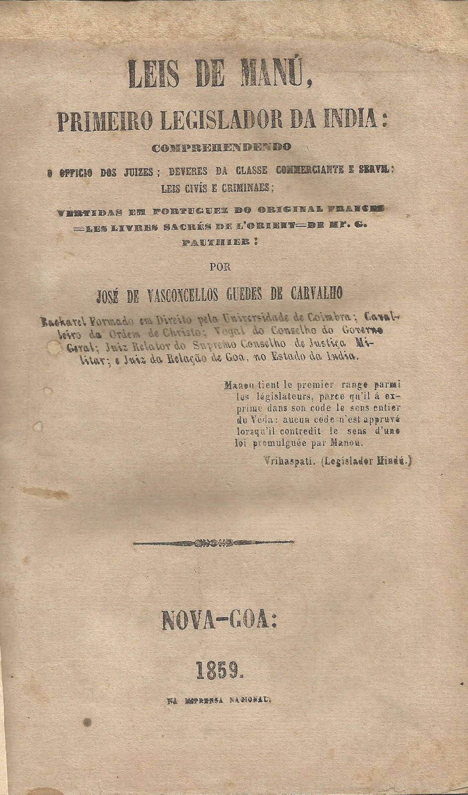 Revisitar Goa: CÓDIGO DE MANU OU LEIS DE MANU