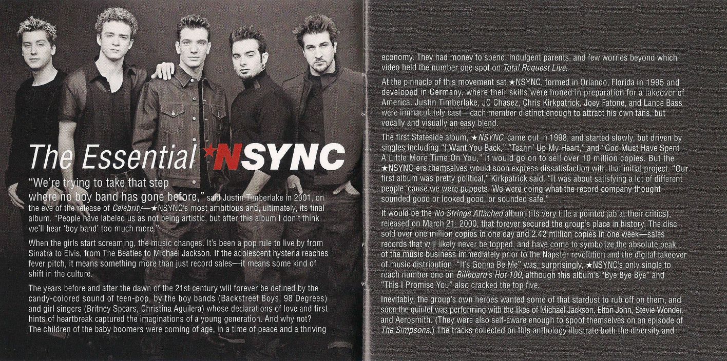 Encarte: *NSYNC - The Essential - Encartes Pop