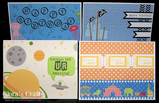 Glora's Crafts: Simple Boy Birthday Cards