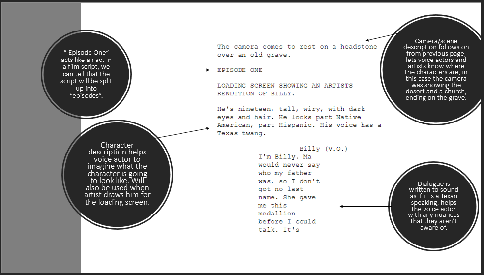 Benjamin Brown (4030): Script writing annotations - P1.