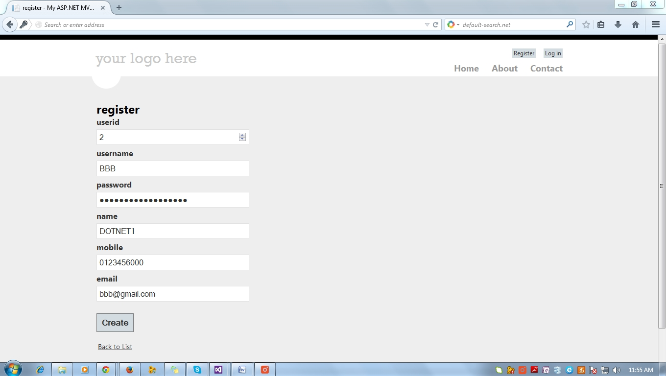 How to Insert Data in MVC Razor View Engine in Asp.Net ~ ScreenShotsDrizzles