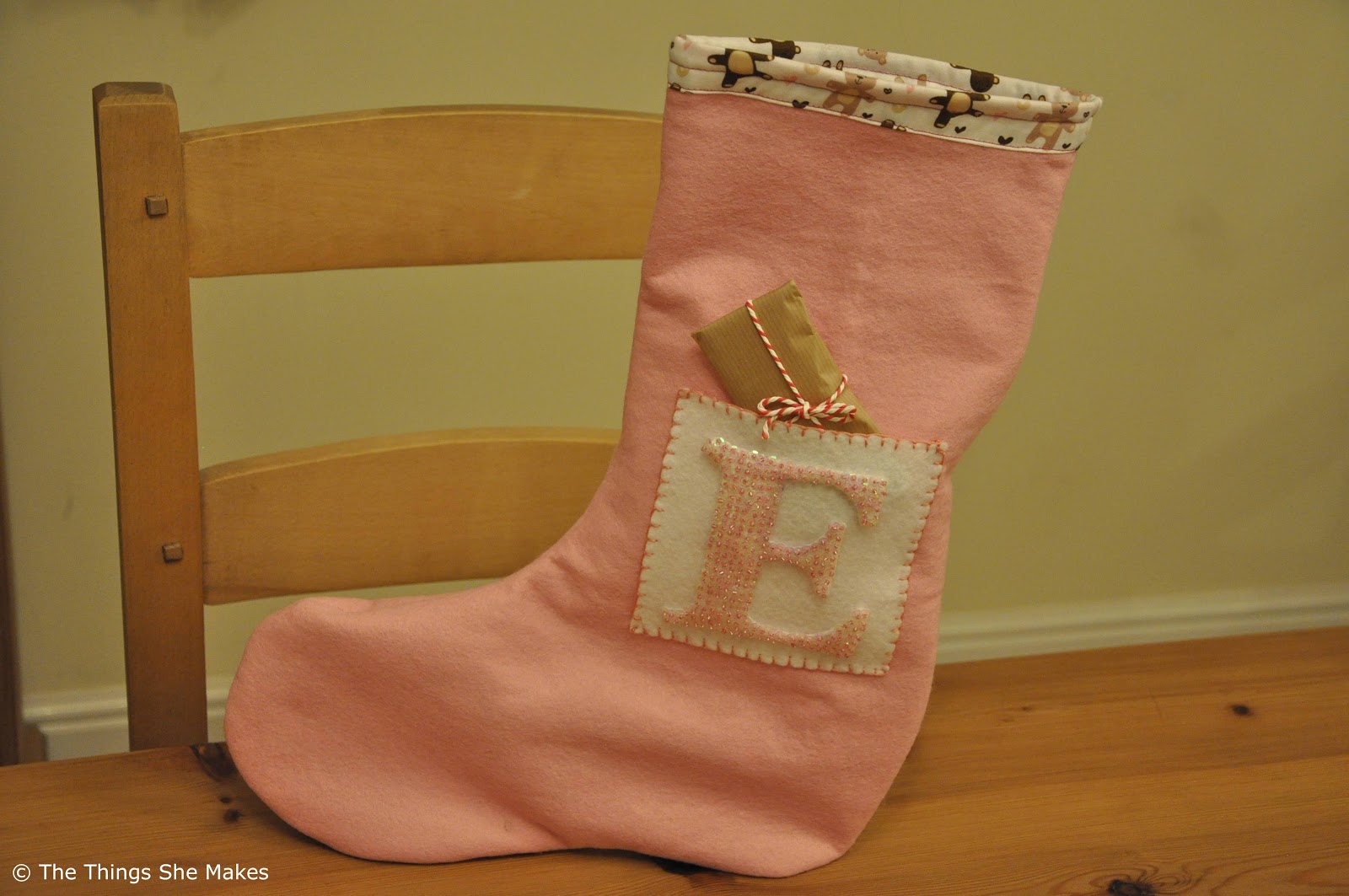 Monogram Stocking Bag | The Things She Makes