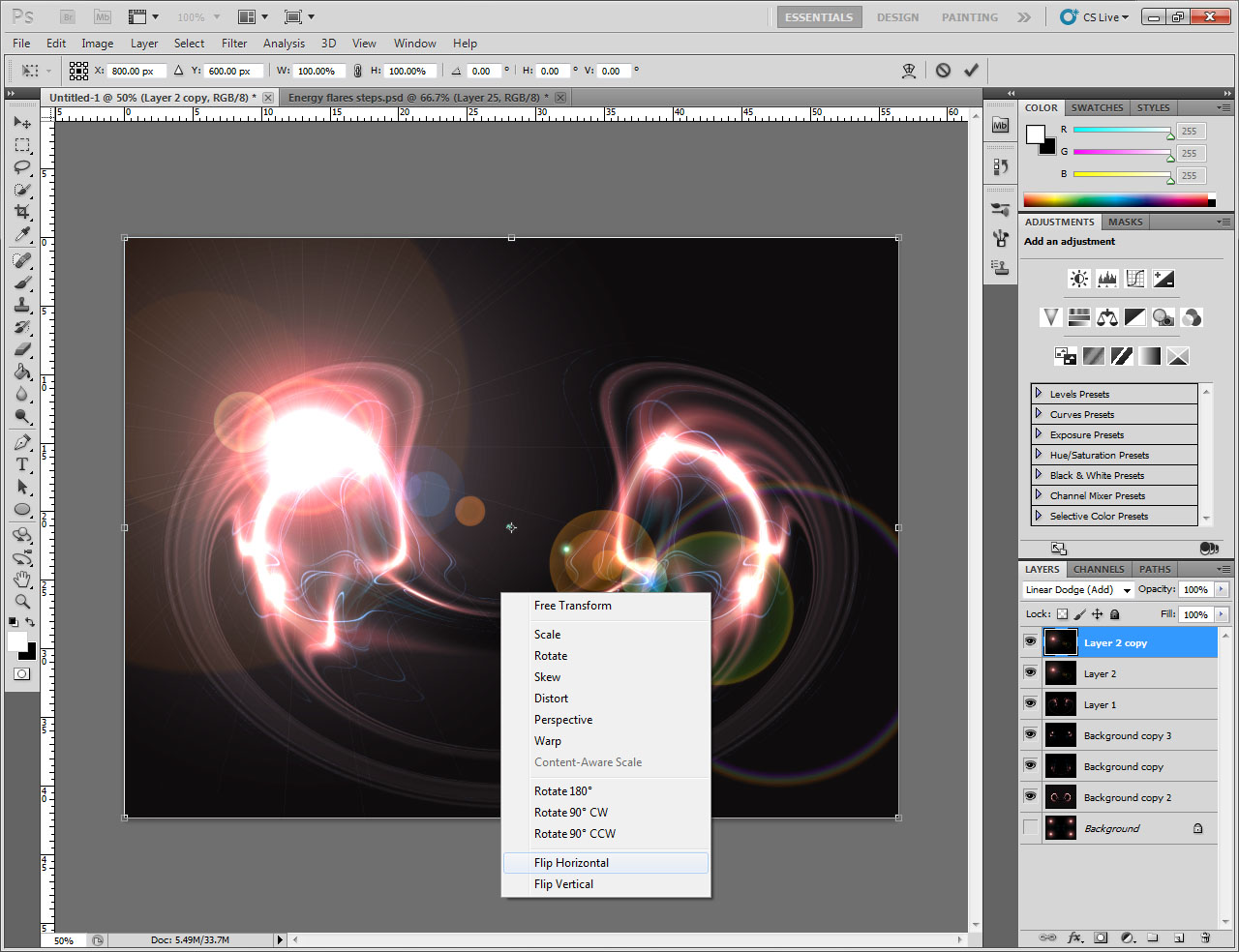 V3N0M's - 2D and 3D art: Abstract Energy Flares
