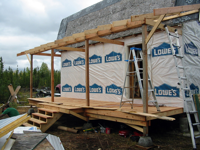 Off-Grid in Alaska: Porch Construction... PICS!!!