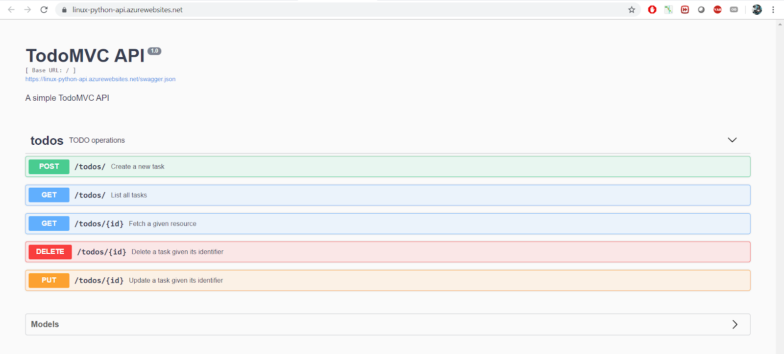 Azure And Co Deploy A Flask Restplus Api To An Azure Linux Web App