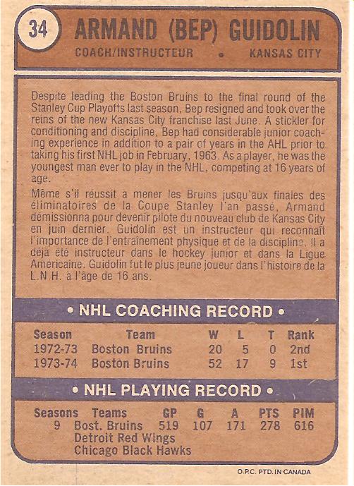 La vie est une puck: Bep Guidolin