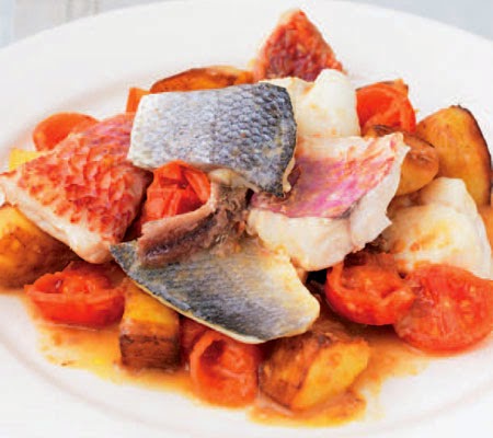 Fish with tomatoes, potatoes, and onions recipe -Taste USA