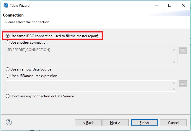 .. component in Jaspersoft Studio