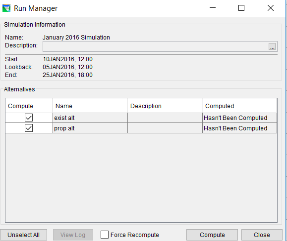 Developing Simulations in HEC-ResSim
