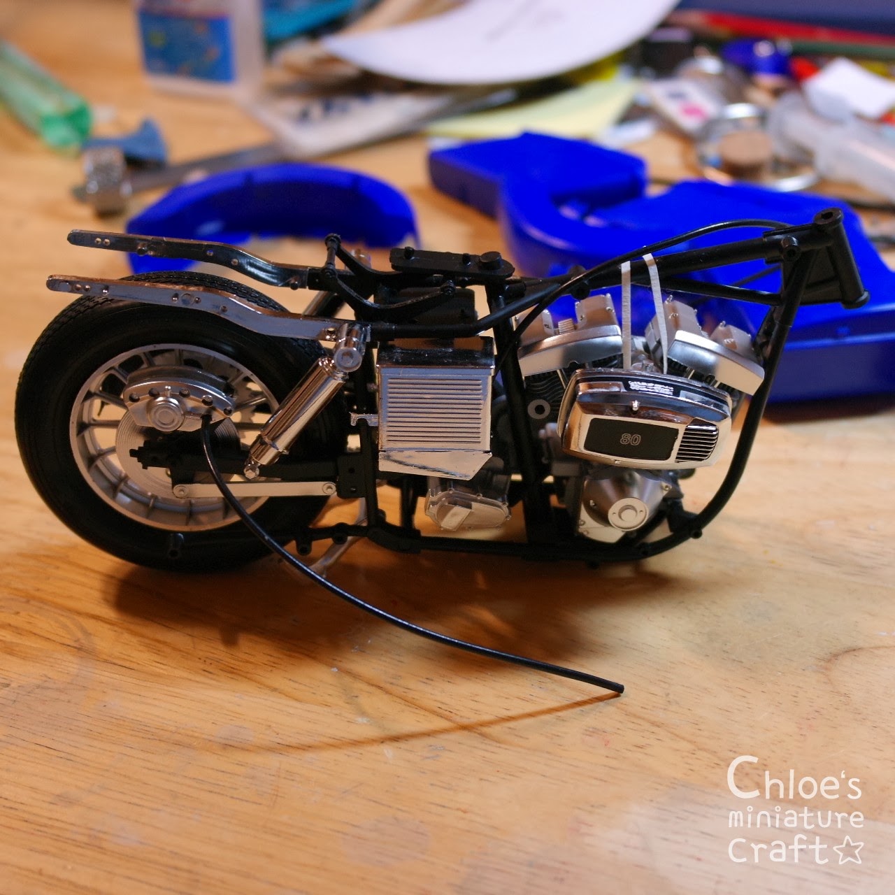 Chloe's Miniature Craft: 아카데미 하레이 진행 중입니다... /making harley-davidson 1/ ...
