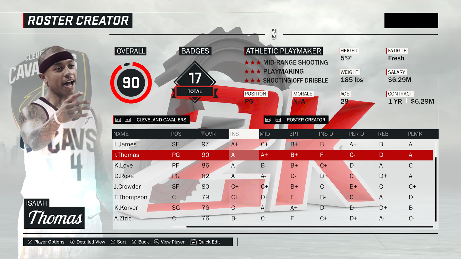 NBA 2K17 Isaiah Thomas CAVS Portrait by stetep1616 RELEASED - Shuajota ...