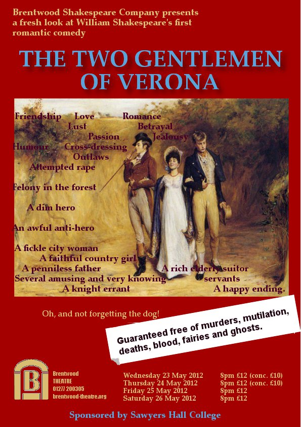 Brentwood Shakespeare Company: Two Gentlemen of Verona - 23rd to 26th ...