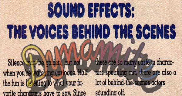 Lost Chocolate Blog: Dynamite: Sound Effects - The Voices Behind The Scenes