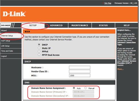 Setup D-Link DVG-5402SP with Comnet SIP service