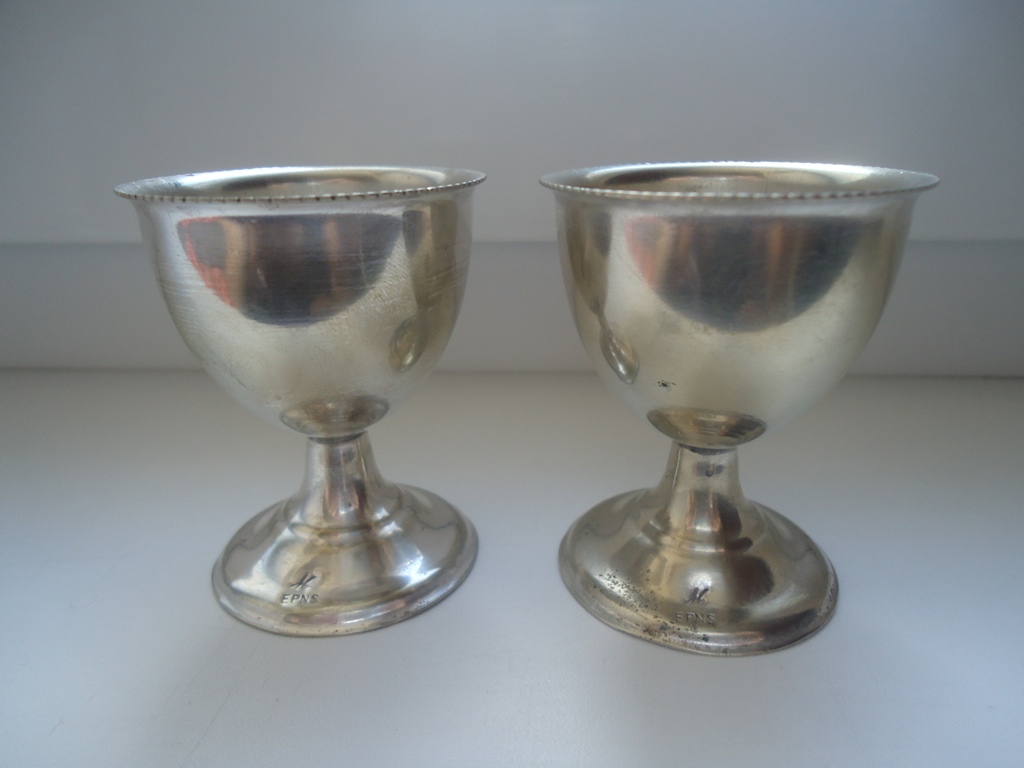 Fossils & Antiques: Two Vintage Antique Silver Plated Egg Cups Limited ...