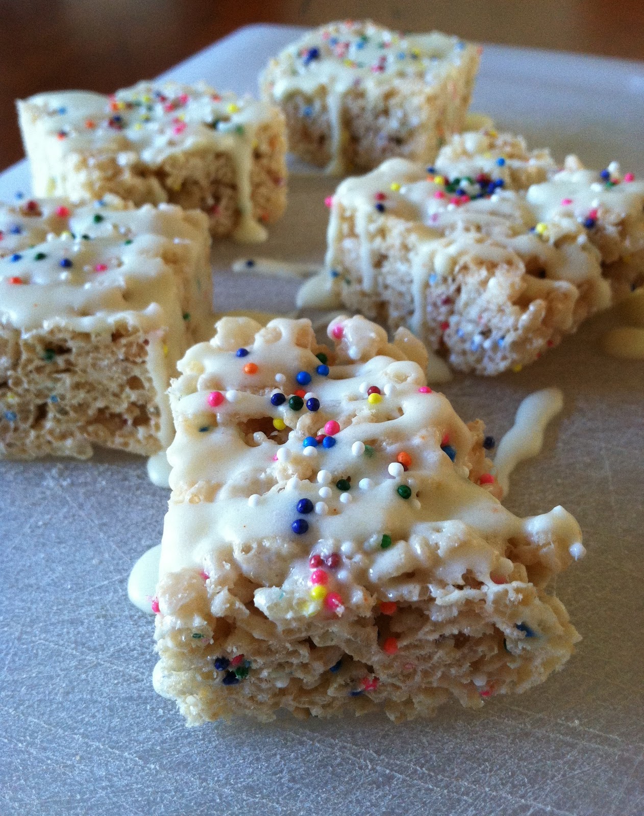 Cake Batter Rice Krispie Treats