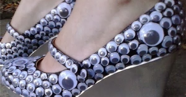 SHOE TUTORIAL: Chrome and Googly Eyes Shoe Makeover