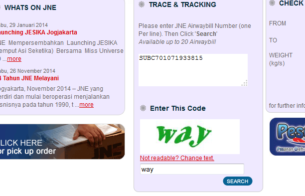 Cara Cek Status Pengiriman JNE