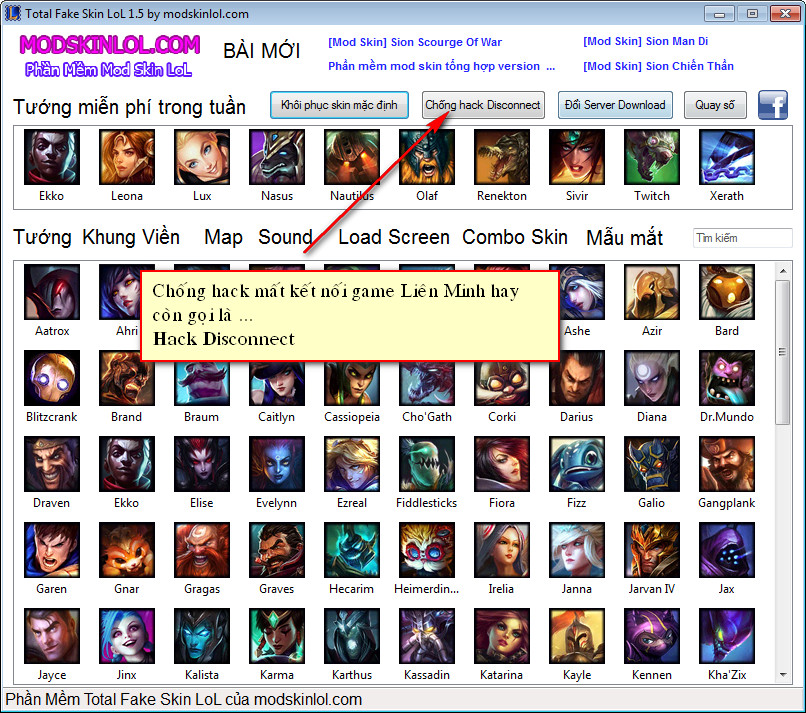 Phần mềm mod skin tổng hợp version 1.9 của modskinlol.com - Download ...