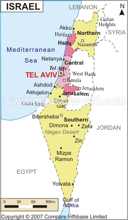 Israel Map Political Regional | Maps of Asia Regional Political City