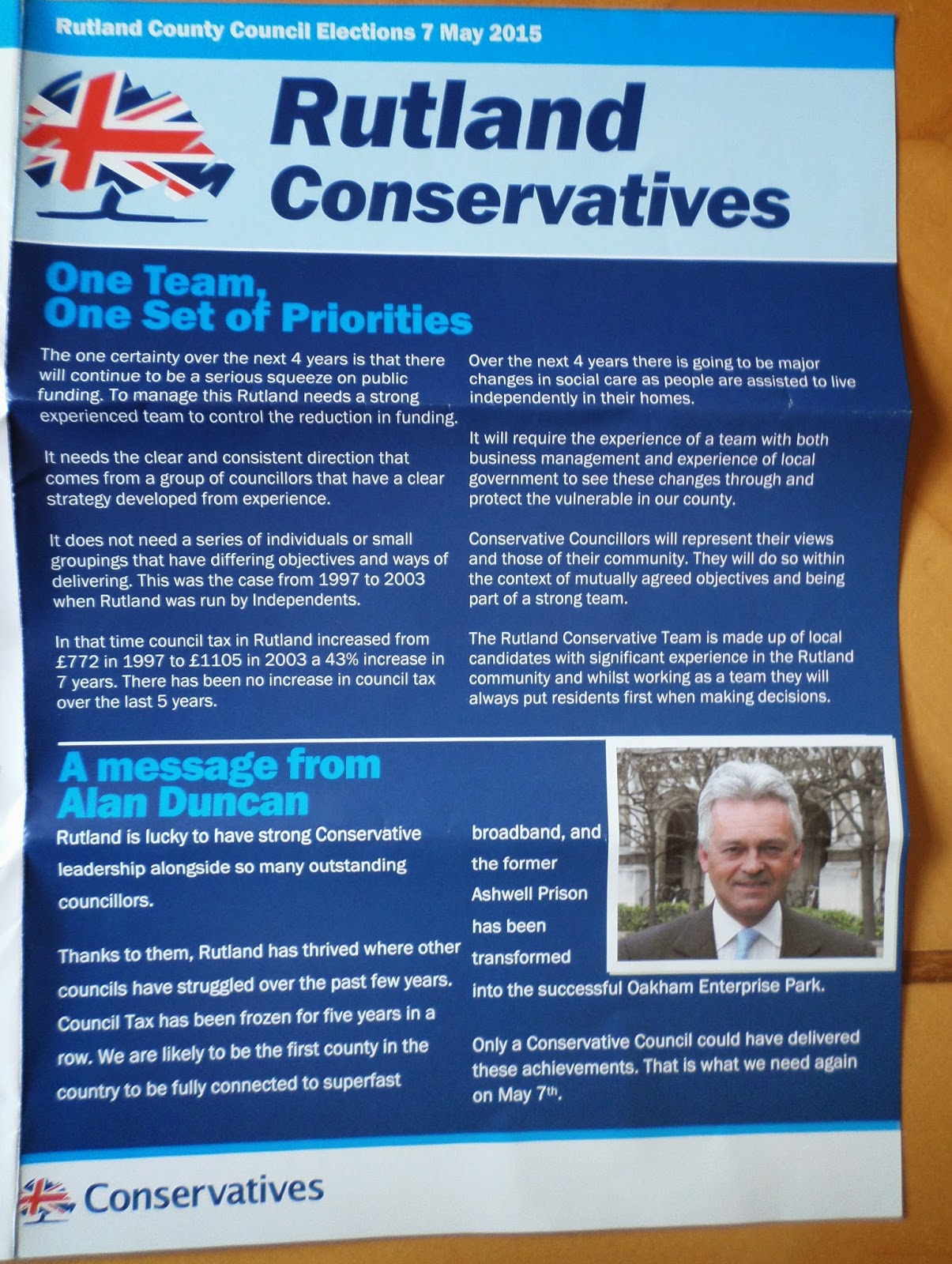 Martin Brookes Oakham: Rutland Conservatives Leaflet Rutland County ...