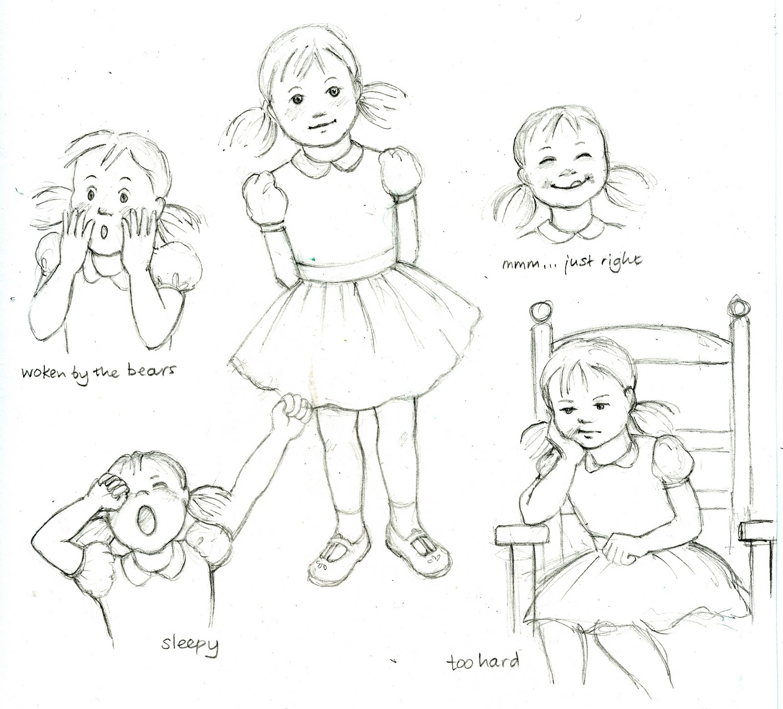 Jumping in Puddles: Character studies for Goldilocks