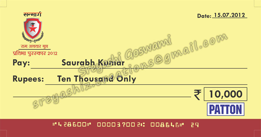 My Works: Cheque Design