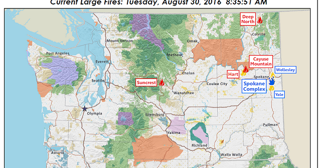 Northwest Interagency Coordination Center: 8/30/2016 Current large Fire Map
