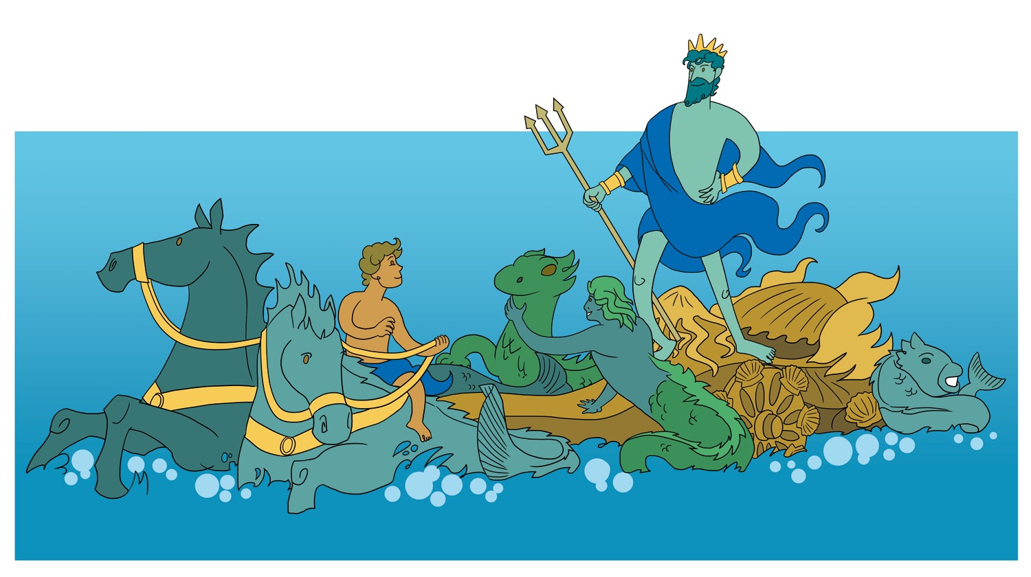 Miguel can Ilustrador ilustracion: Neptuno para niños