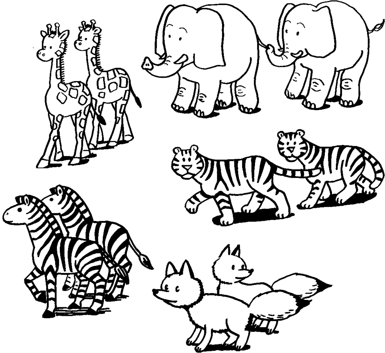 Coloring Animals in pairs ~ Child Coloring