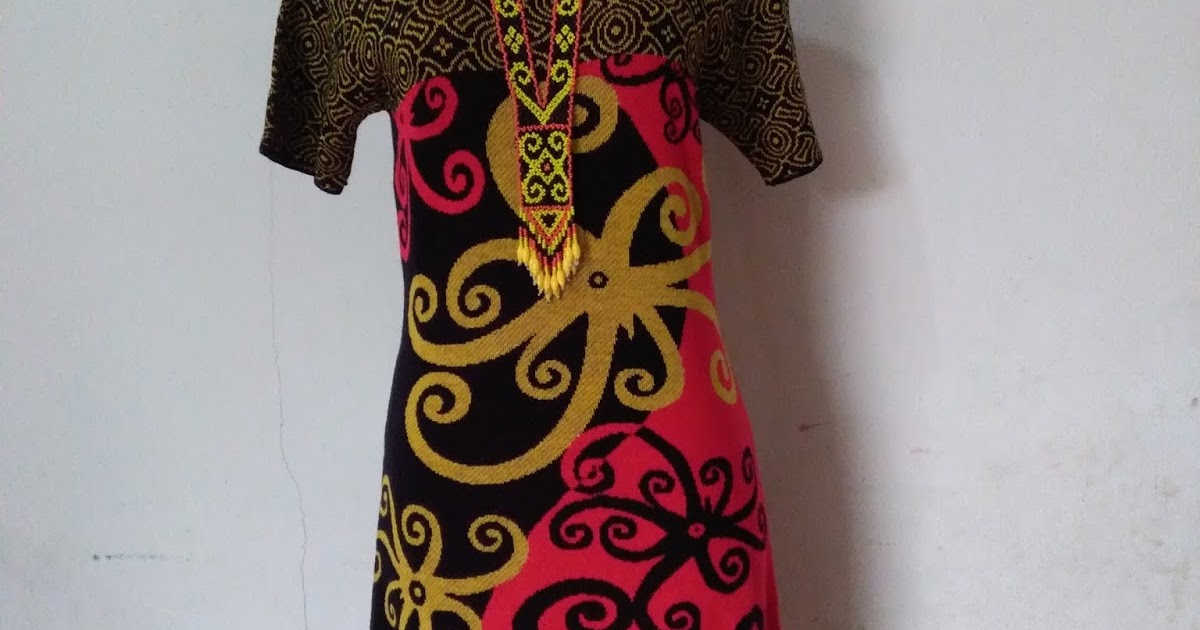 Batik Motif Dayak Khas Kalimantan, : Dres rajut motif kalimantan