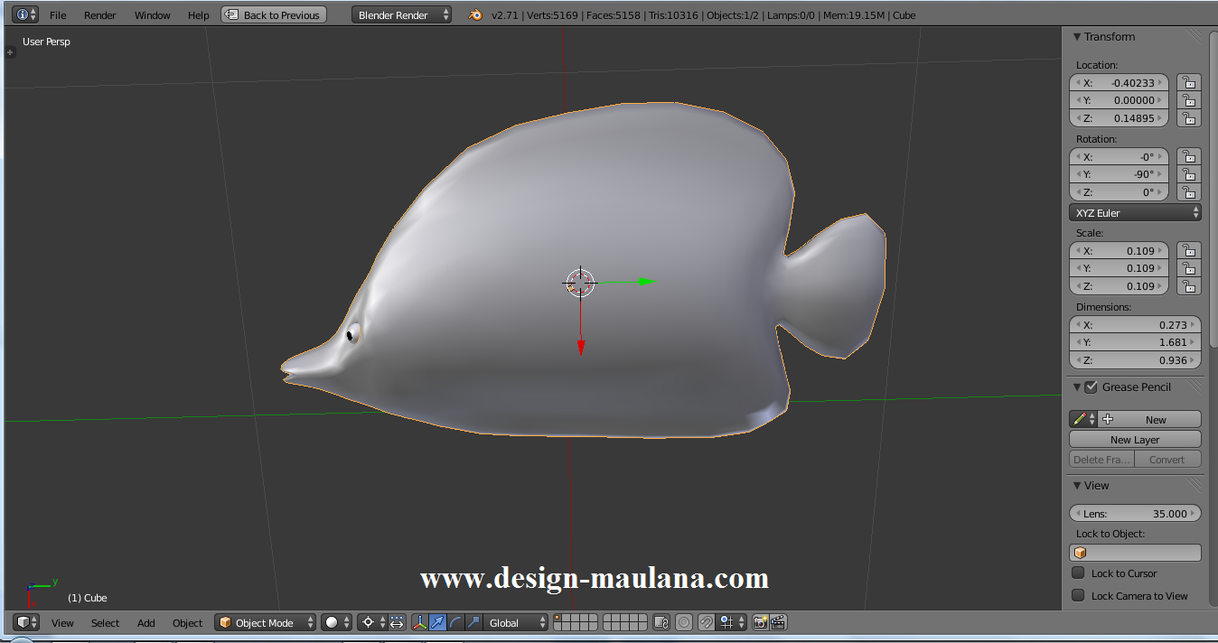 Tutorial Basic Modelling Membuat Ikan beserta Texture-nya || Blender 3D ...